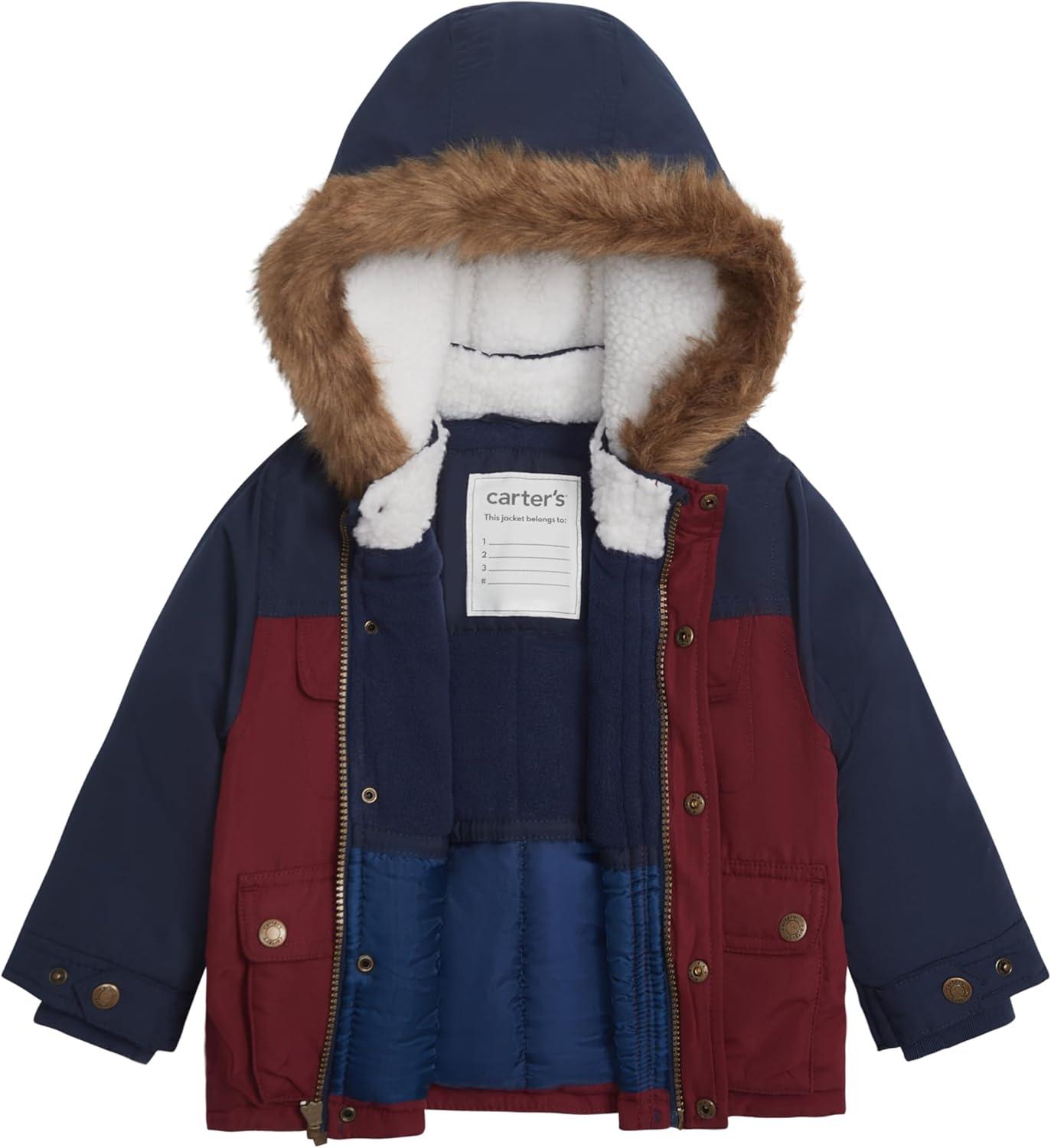 Carter’s Boys Warm Winter Parka Hooded Jacket(Navy) - Carter's